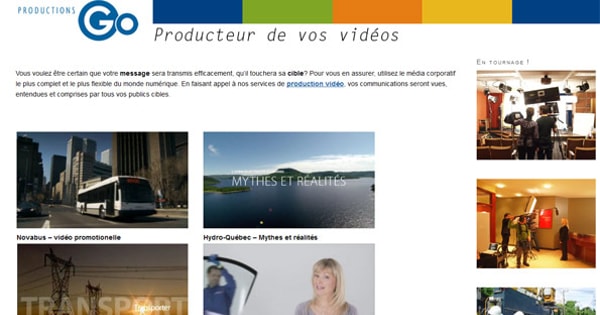 Productions Go lance son nouveau site web | Grenier aux nouvelles