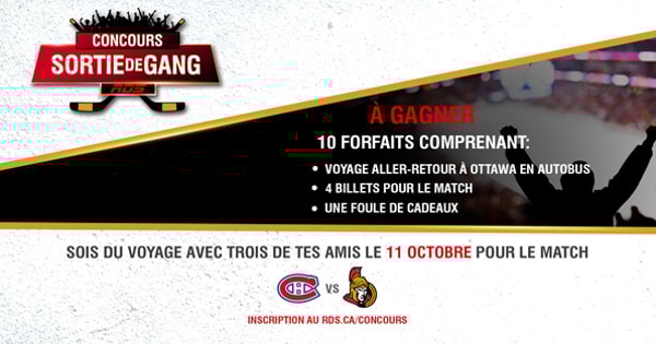 RDS et les Sénateurs d’Ottawa font voyager des amateurs pour une ...